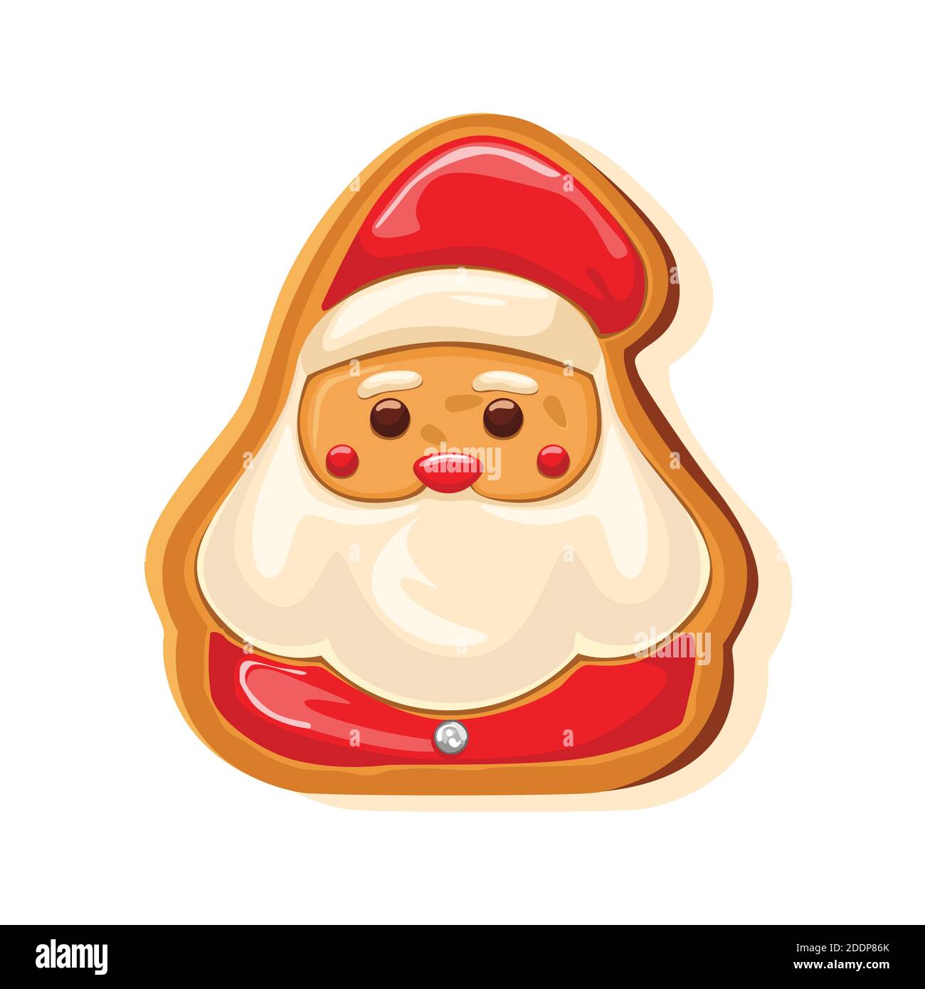 cute gingerbread santa claus for christmas. Isolated over white ...