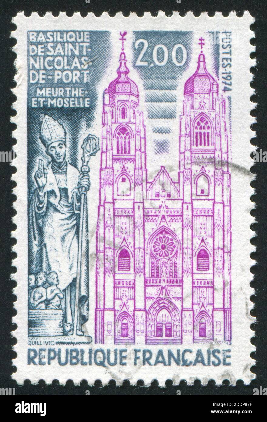 FRANCE - CIRCA 1974: stamp printed by France, shows Basilica of Saint ...