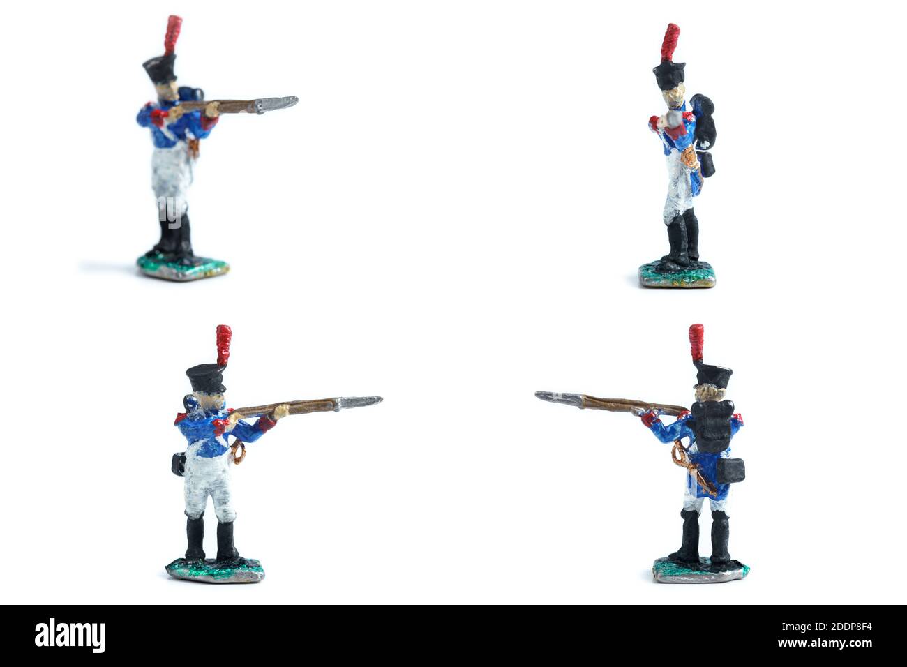 4 in 1 image of tin soldiers with musket on the white background Stock ...