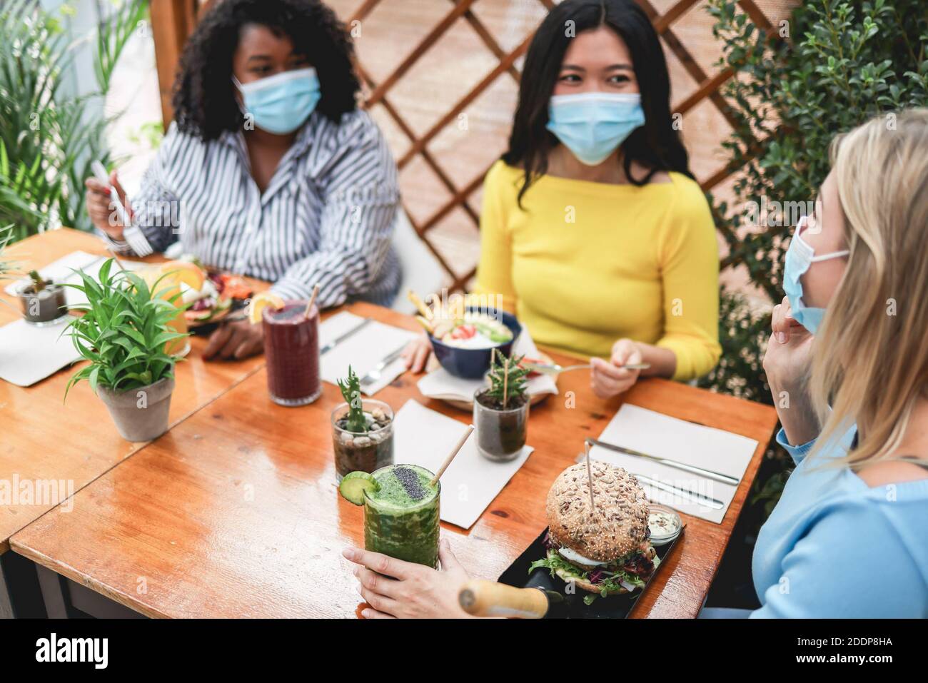 Brunch table mask restaurant group hi-res stock photography and images ...