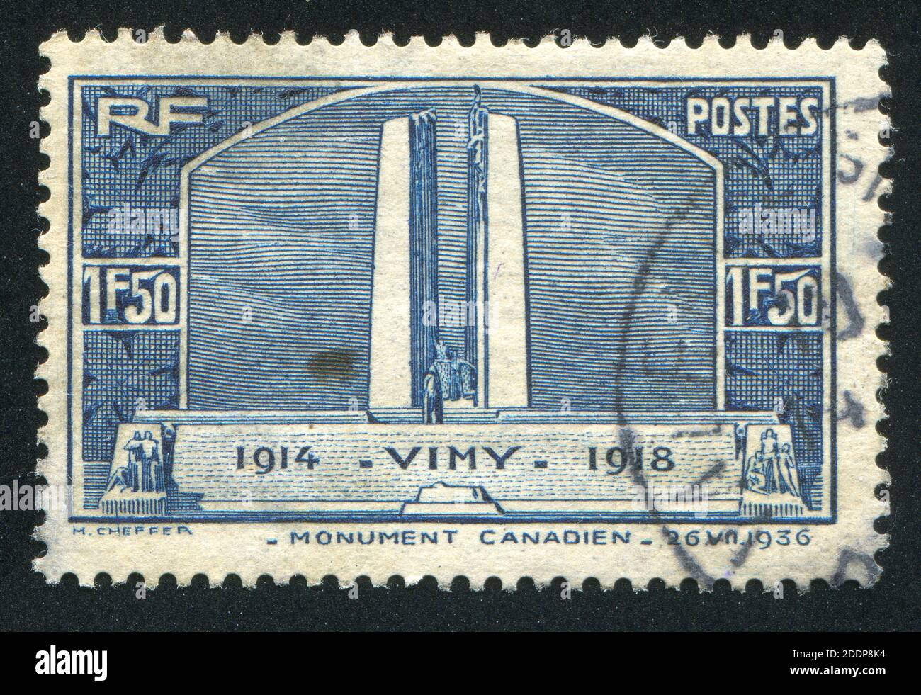 FRANCE - CIRCA 1936: stamp printed by France, shows Canadian War ...