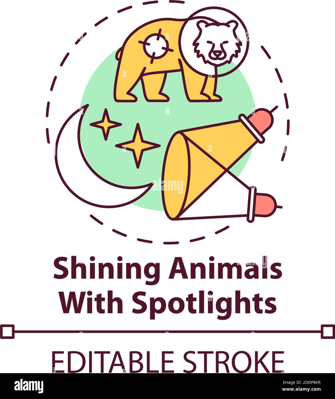 Shining animals with spotlights concept icon Stock Vector Image & Art ...