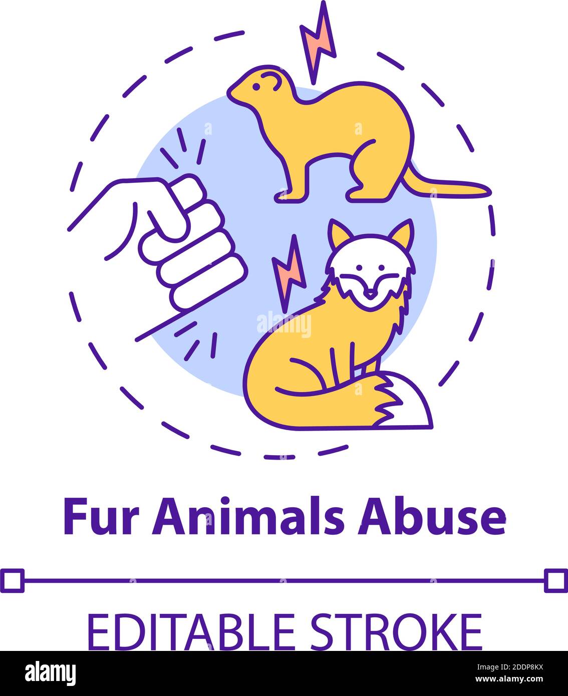 Fur animals abuse concept icon Stock Vector Image & Art - Alamy