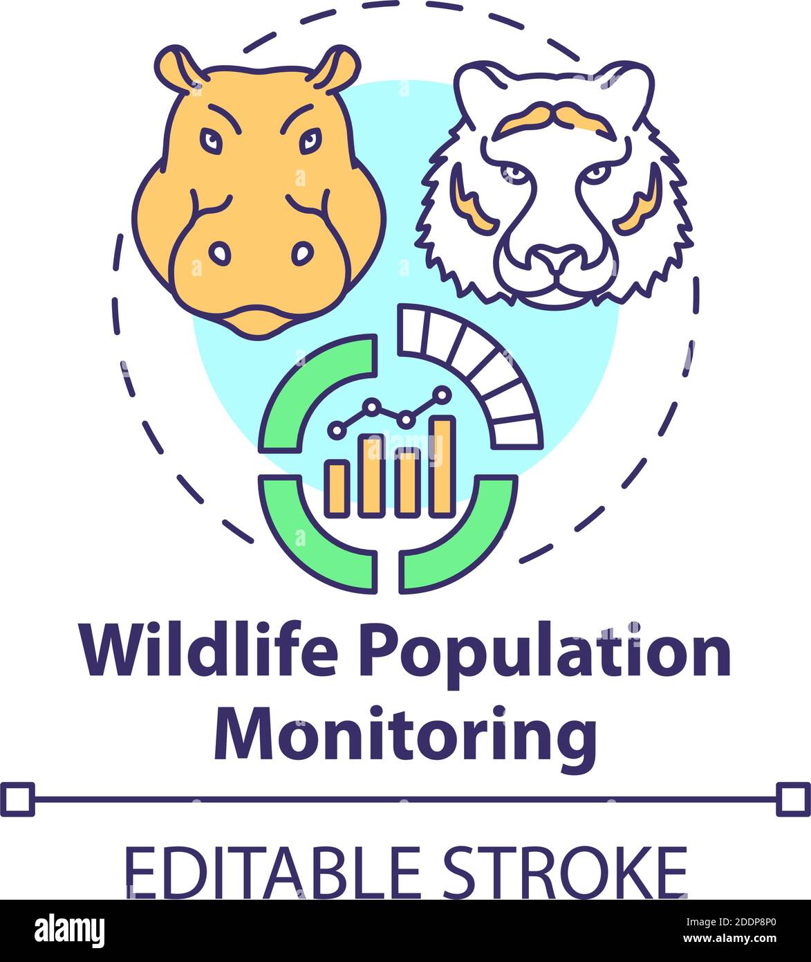 Wildlife population monitoring concept icon Stock Vector Image & Art ...