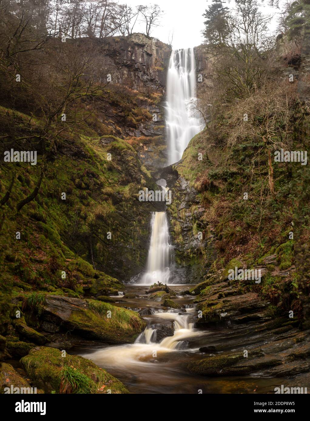 Pistyll Rhaeadr waterfall in winter, Powys, Wales Stock Photo - Alamy
