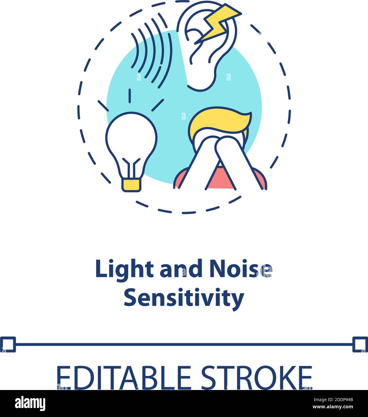 Light and noise sensitivity concept icon Stock Vector Image & Art - Alamy