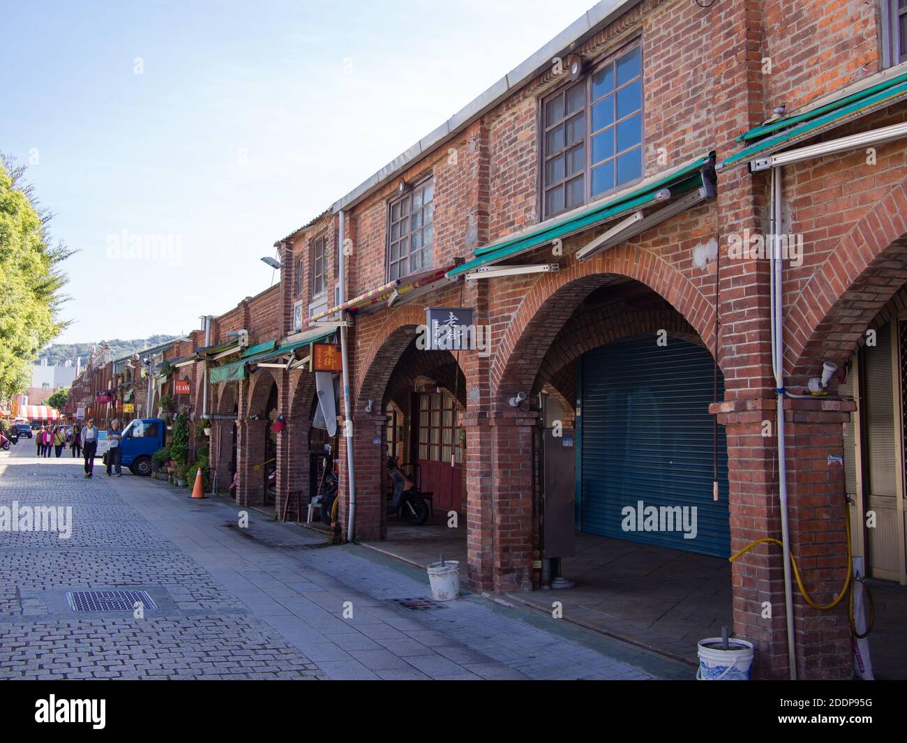 Brick buildings with front arches in a Roman Baroque style at Hukou Old ...