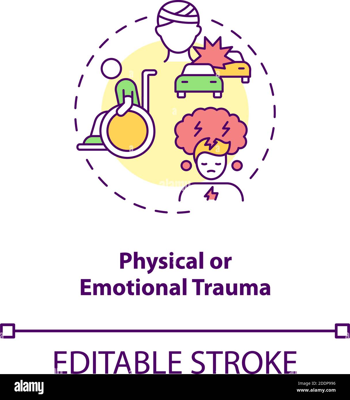 Physical and emotional trauma concept icon Stock Vector Image & Art - Alamy