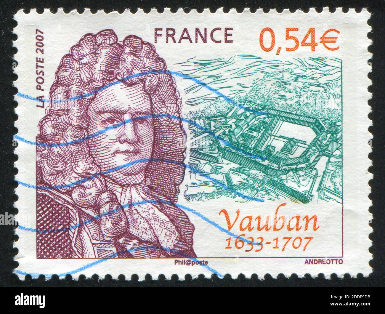 FRANCE - CIRCA 2007: stamp printed by France, shows Sebastian Le ...