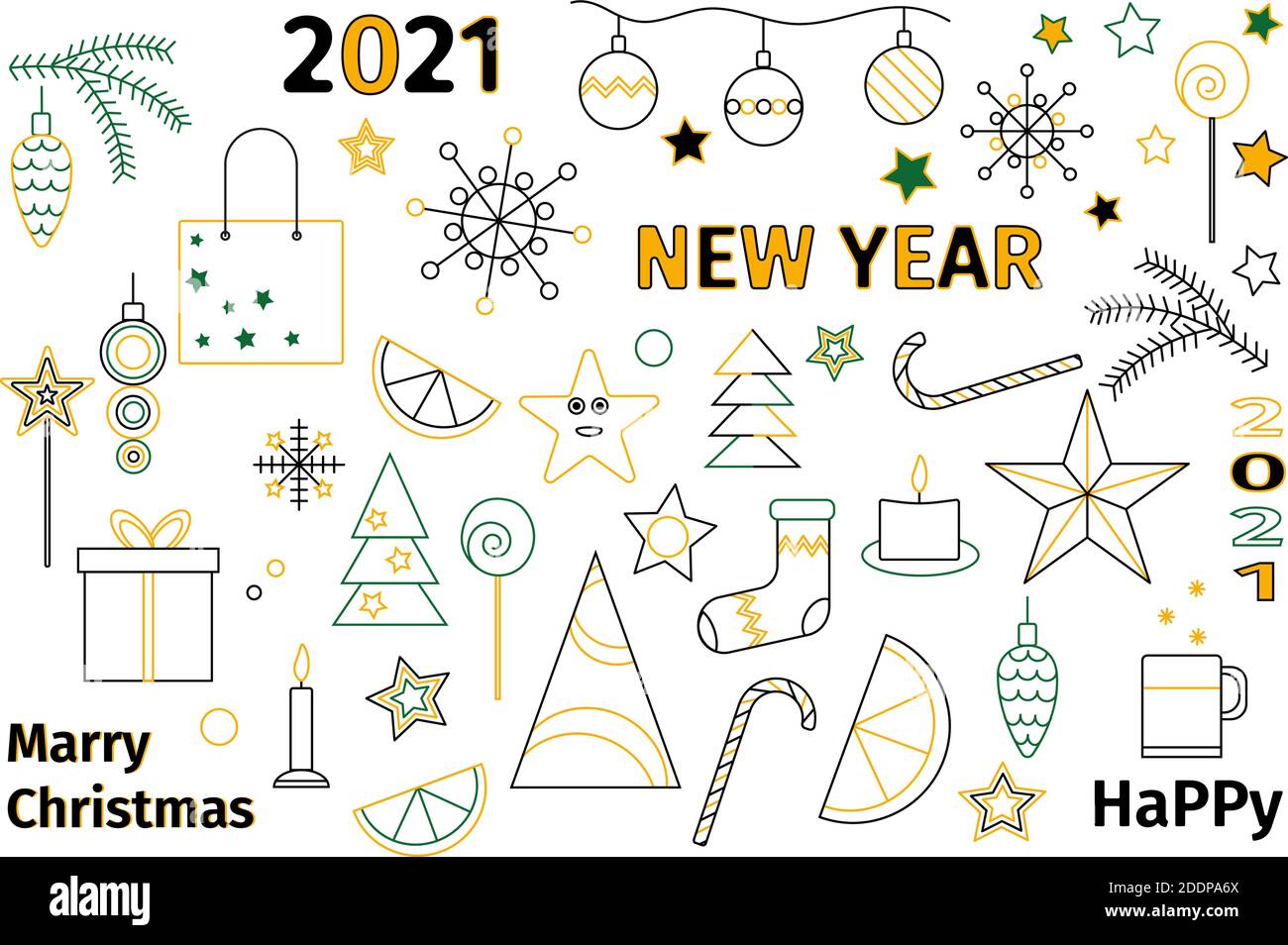 Pattern simple tree elements Cut Out Stock Images & Pictures - Alamy