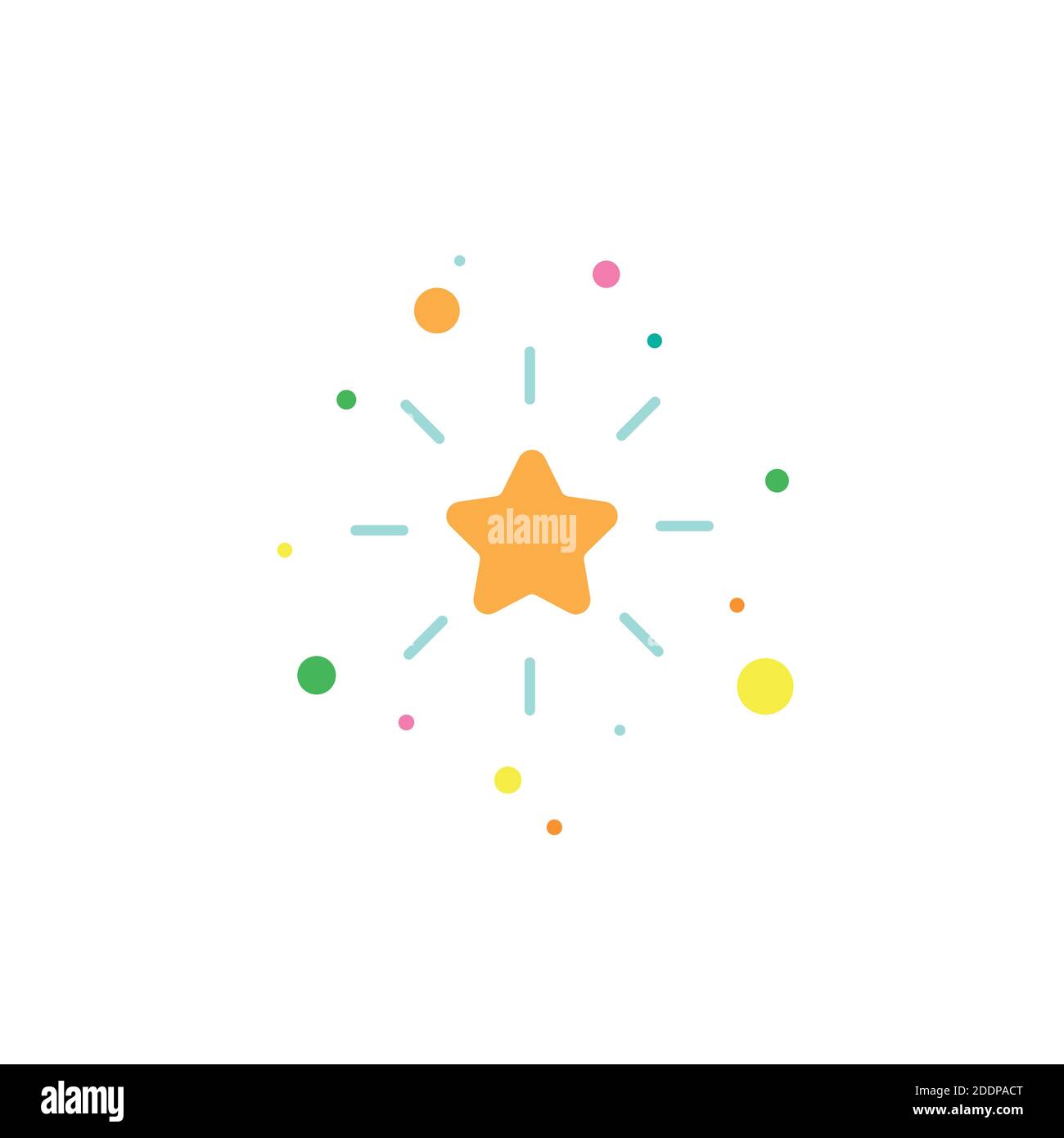 Shining star icon. Simple flat pictogram isolated on white. Vector ...