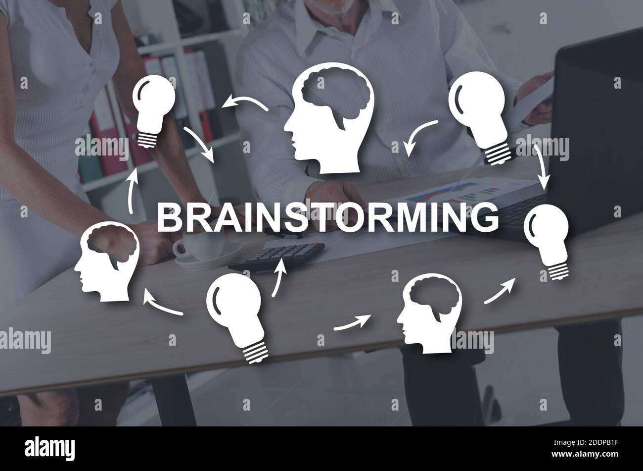 Brainstorming concept illustrated by a picture on background Stock ...