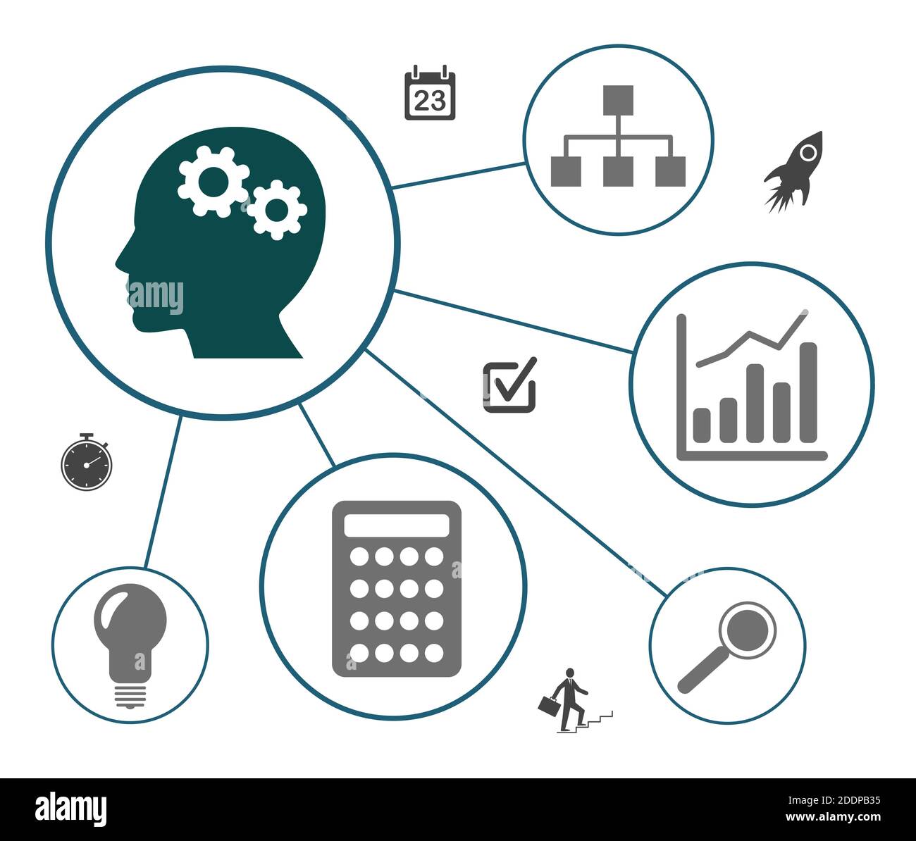 Concept of project management with connected icons Stock Photo - Alamy