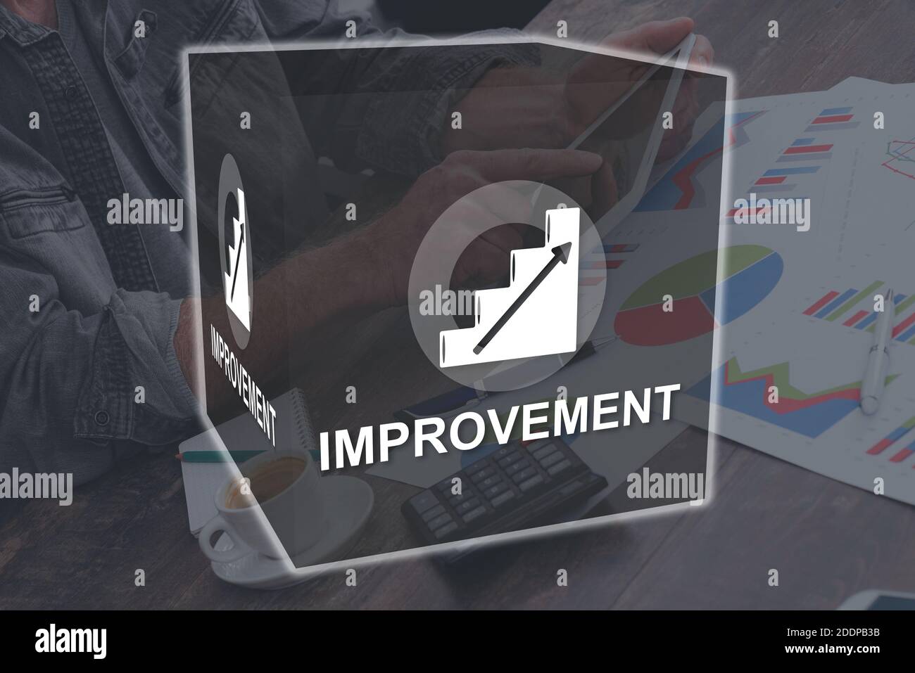 Improvement concept illustrated by a picture on background Stock Photo ...