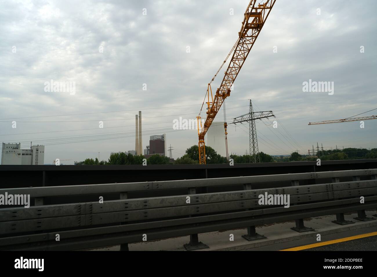 A construction site on the motorway and for motorway construction Stock ...