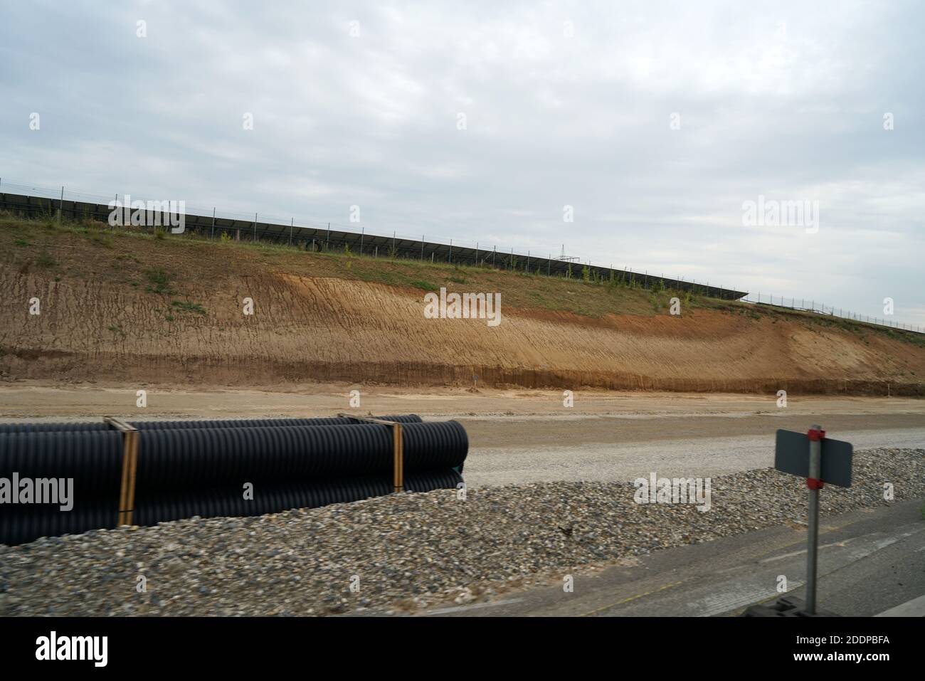 A construction site on the motorway and for motorway construction Stock ...