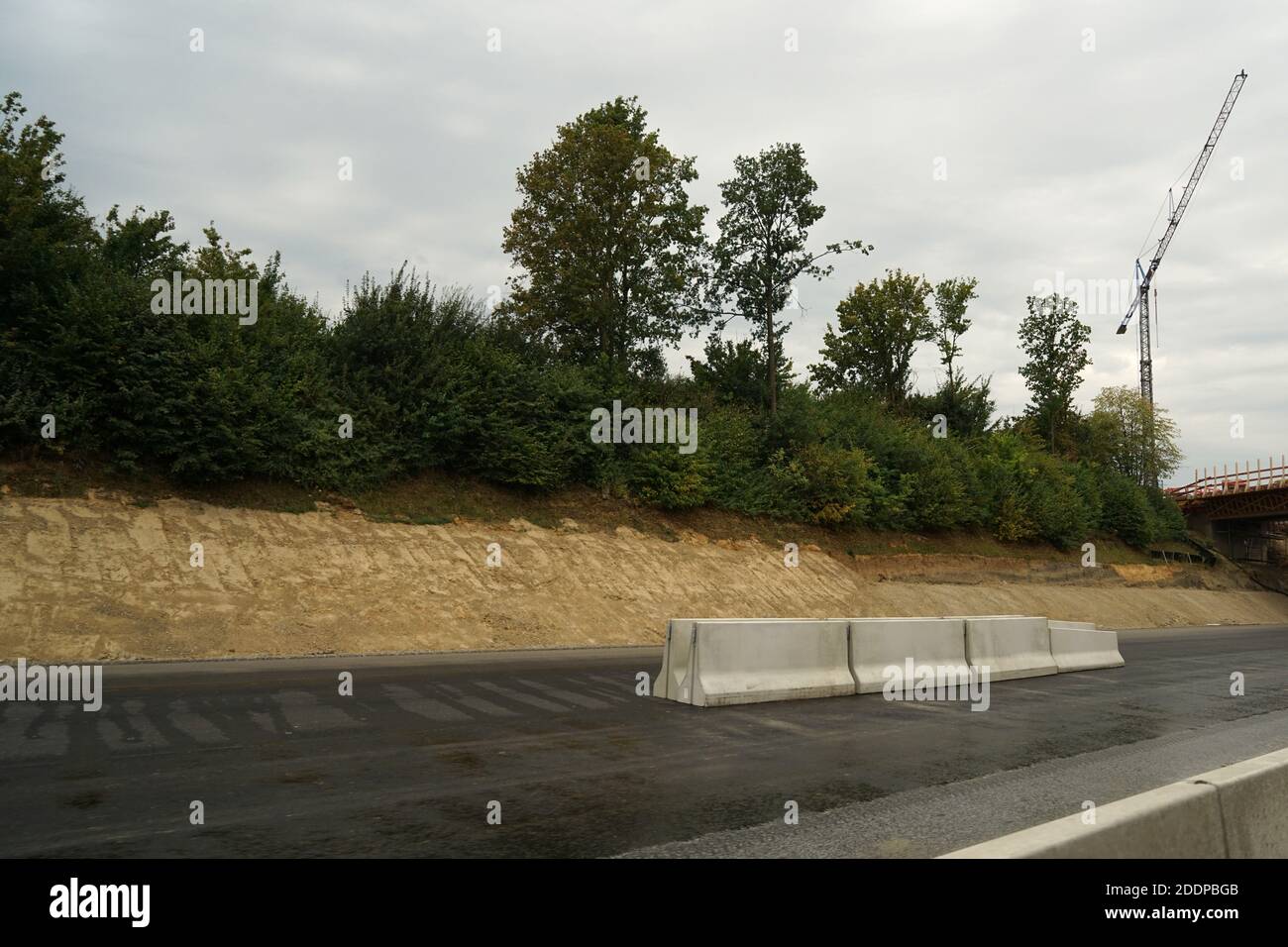 A construction site on the motorway and for motorway construction Stock ...