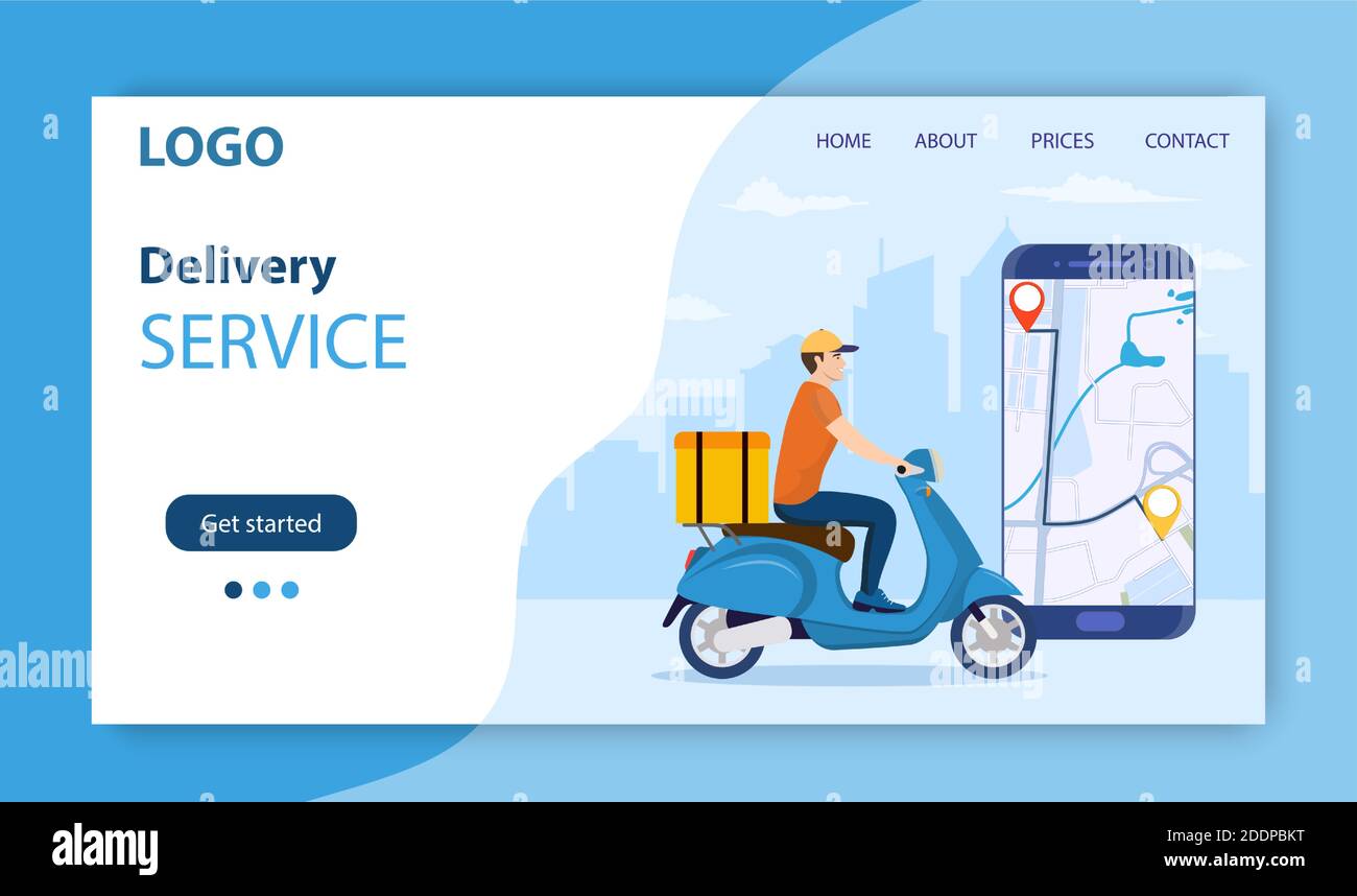 Courier delivery landing page Stock Vector Images - Alamy