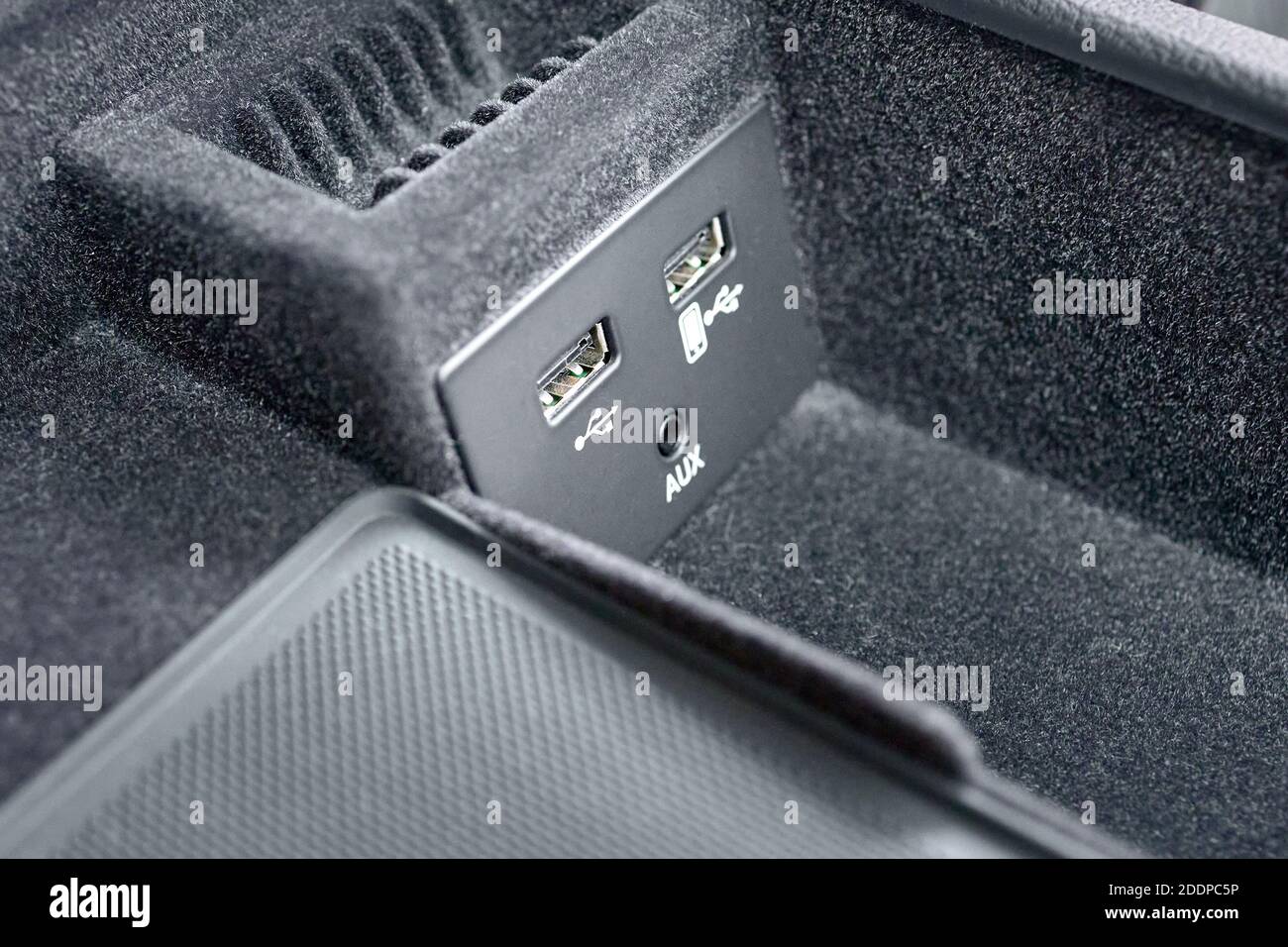 Contemporary car interior element inside of driver seat headrest usb ...