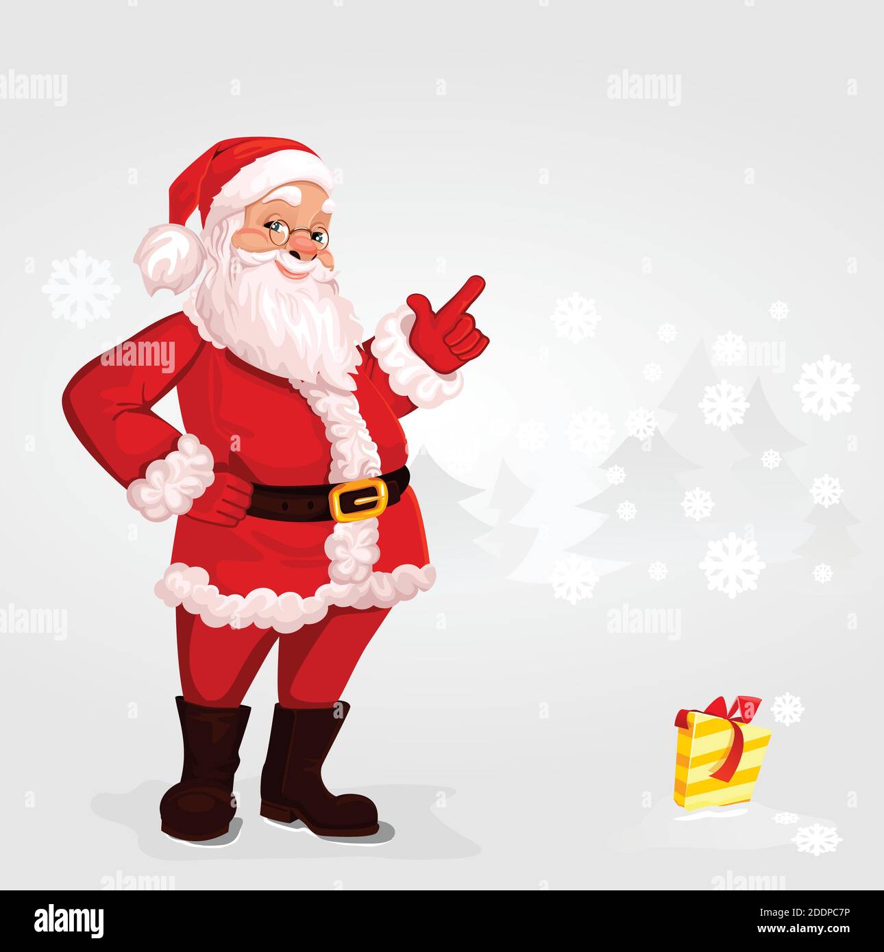 Cheerful Santa Claus, smiling cartoon character, Christmas holiday, in ...
