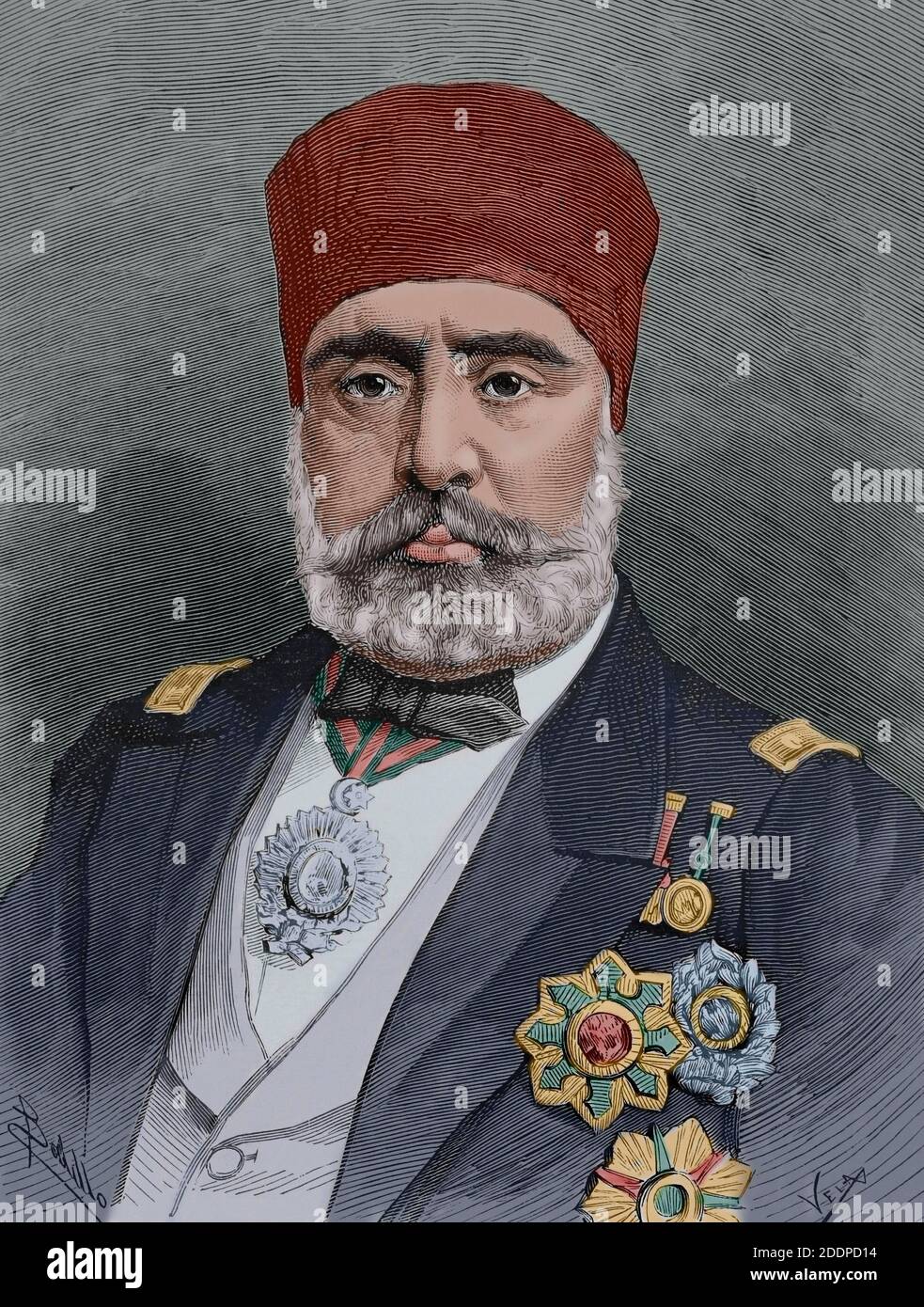 Muhammad III ibn al Husayn (1813-1882) llamado por los franceses Sadok ...