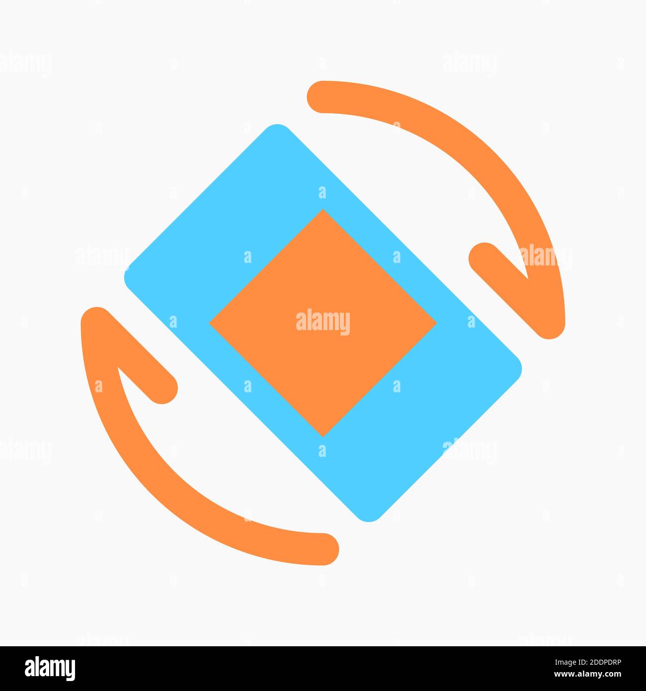 Rotate phone icon for switch orientation button interface isolated on ...