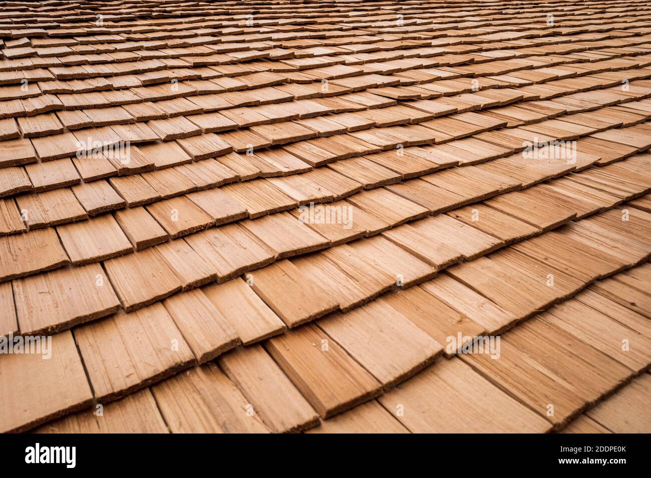 wood roof tiles on a roof Stock Photo - Alamy