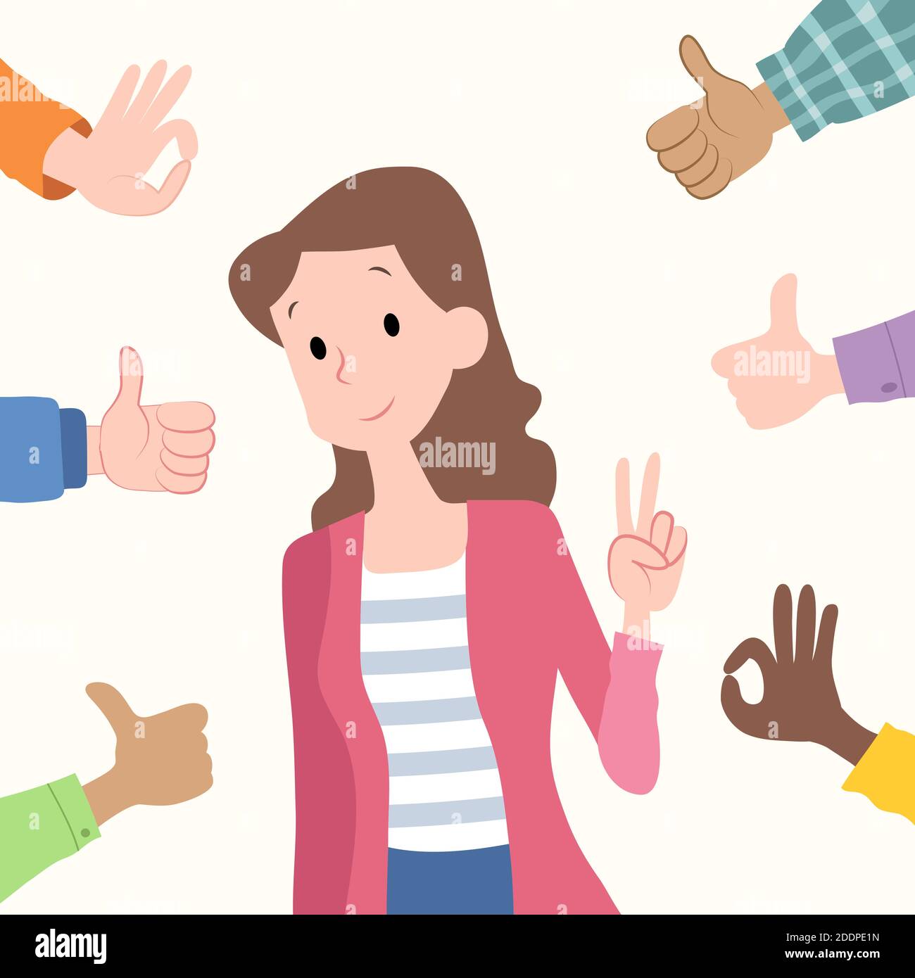 Public approval concept with character Vector illustration Stock Vector ...