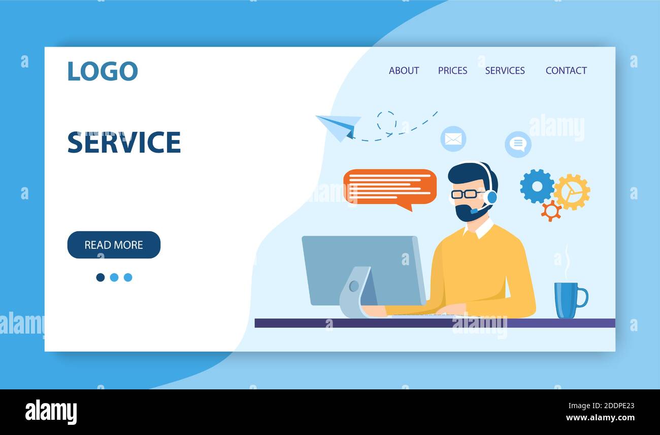 Landing page laptop open Stock Vector Images - Alamy