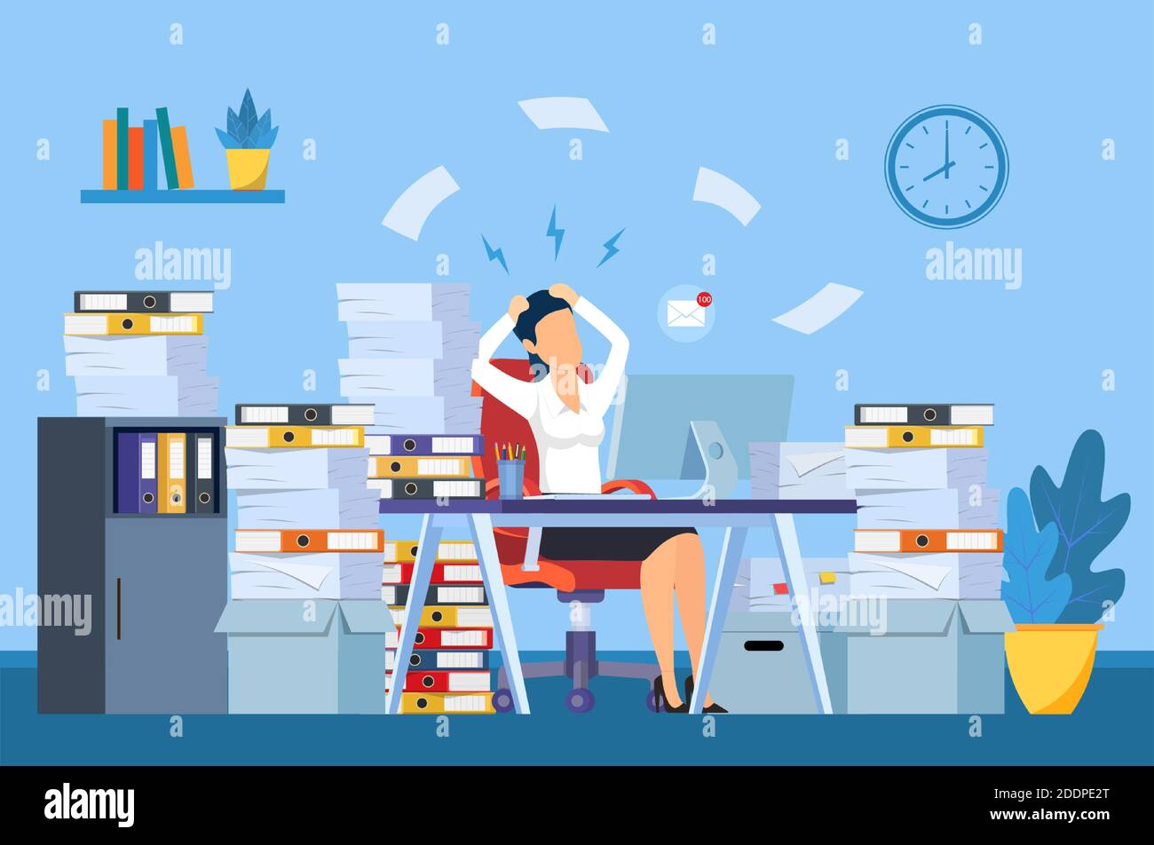 Angry businesswoman shouting worker Stock Vector Images - Alamy