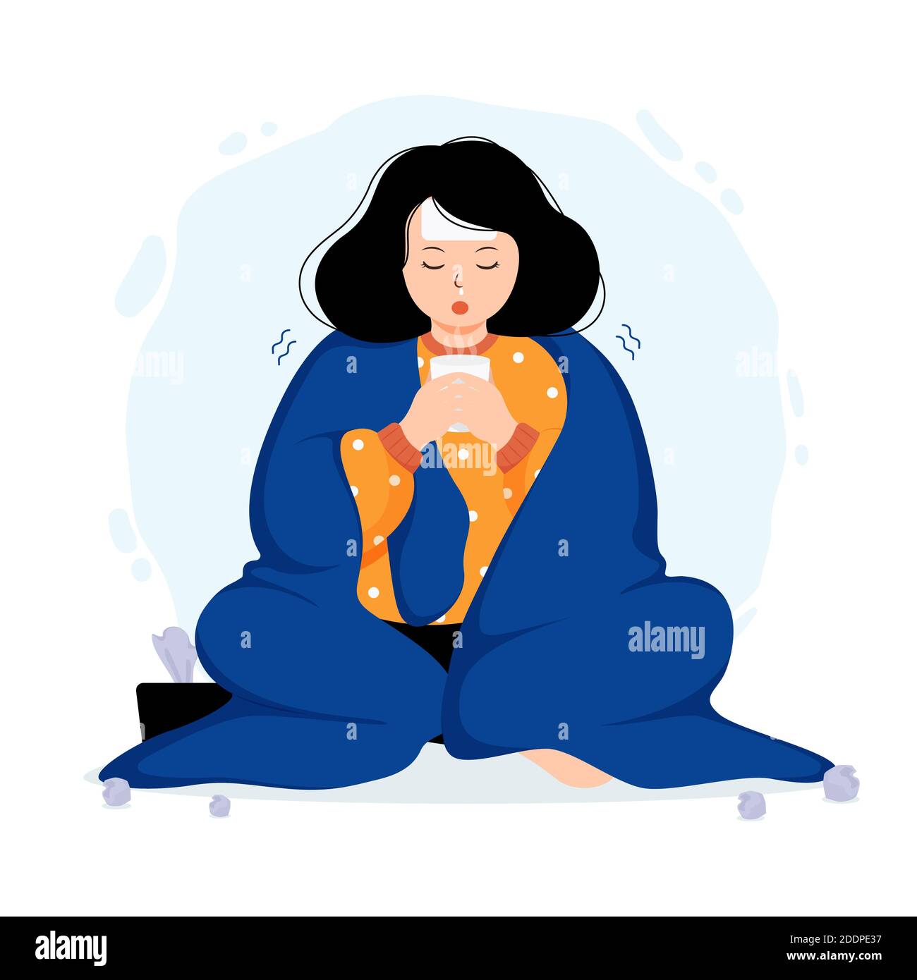 A person with a cold Vector illustration Stock Vector Image & Art - Alamy