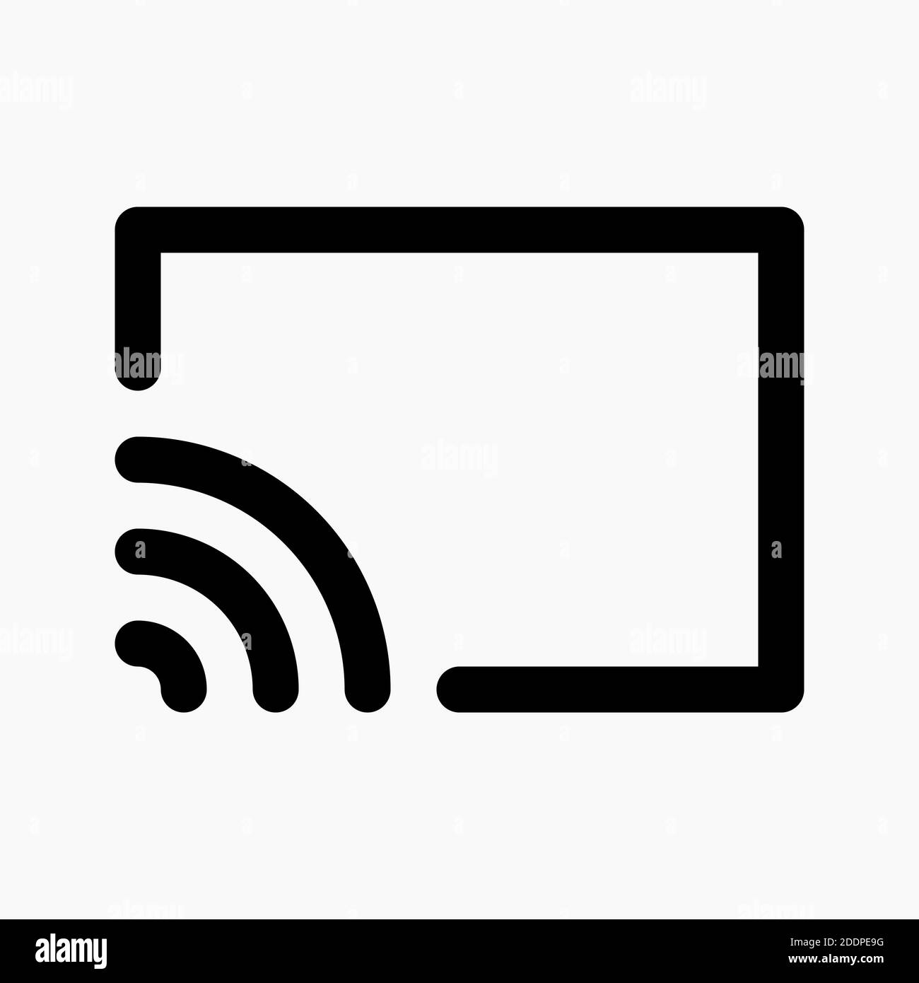 rectangle with wireless signal for wireless screen icon isolated on ...