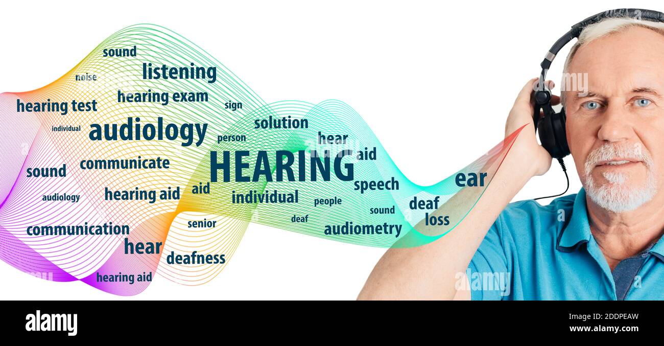 Senior male headphones hi-res stock photography and images - Alamy