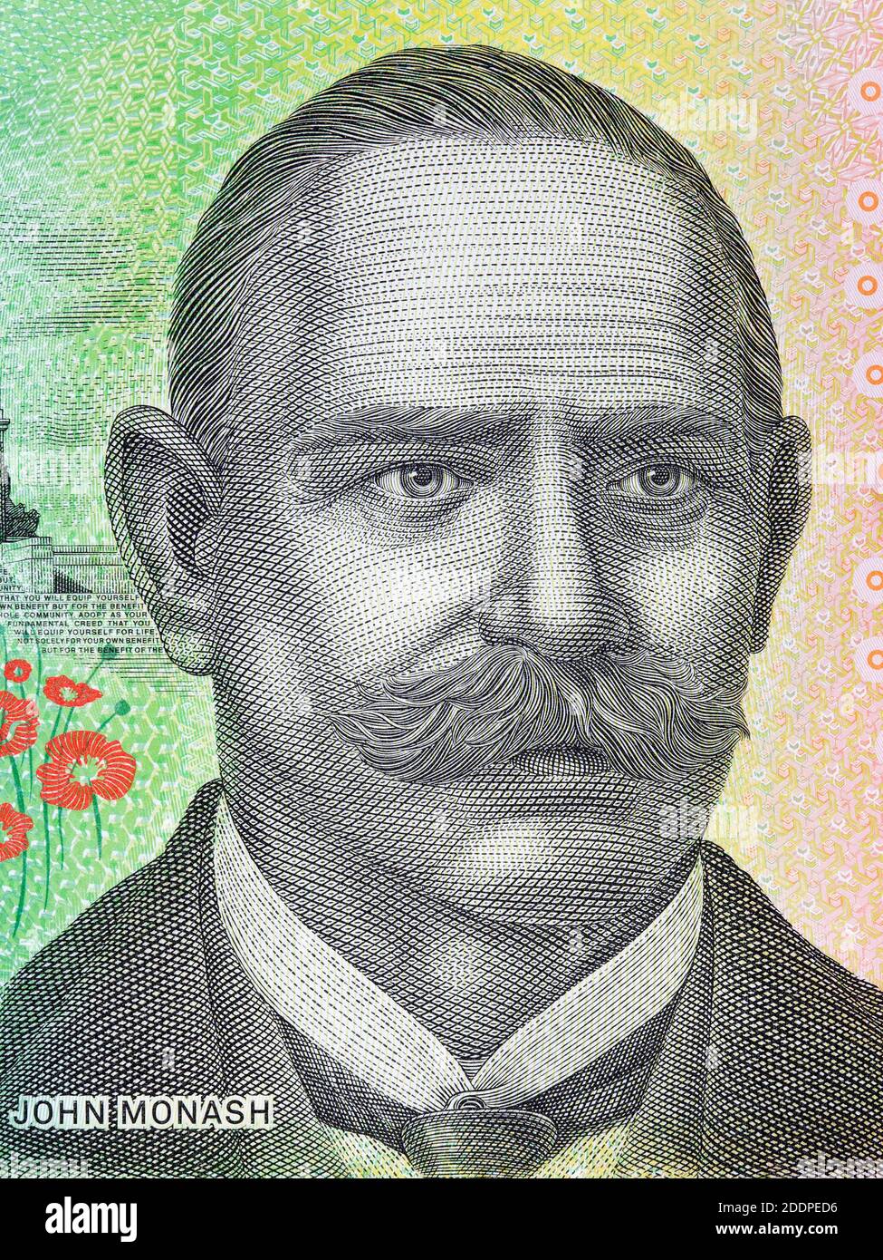 John Monash a portrait from Australian money Stock Photo - Alamy