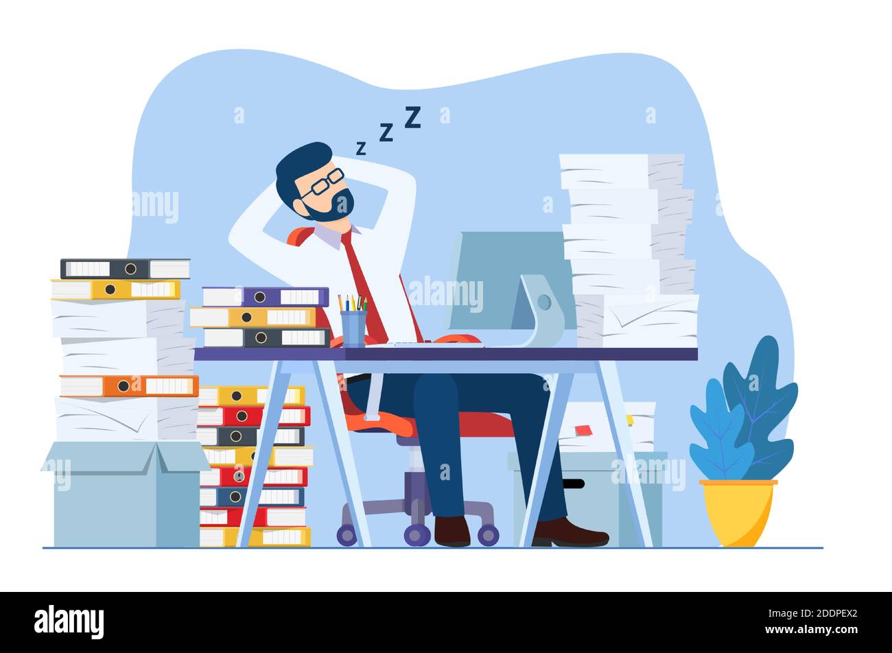 Work deadline sleeping man Cut Out Stock Images & Pictures - Alamy