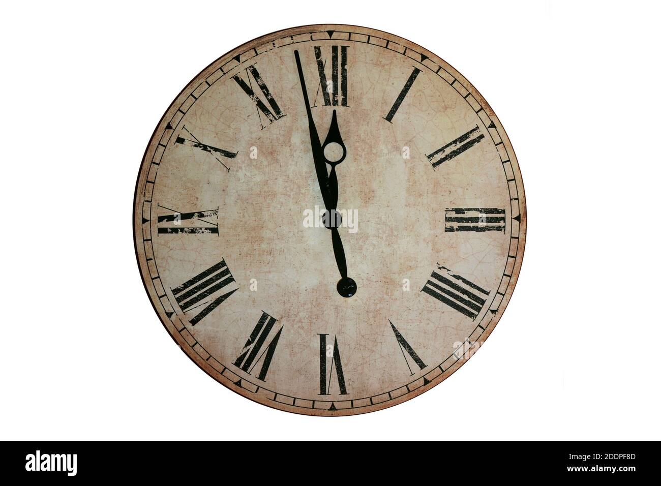 Midnight wall clock.Wall clock that marks a few minutes to midnight ...