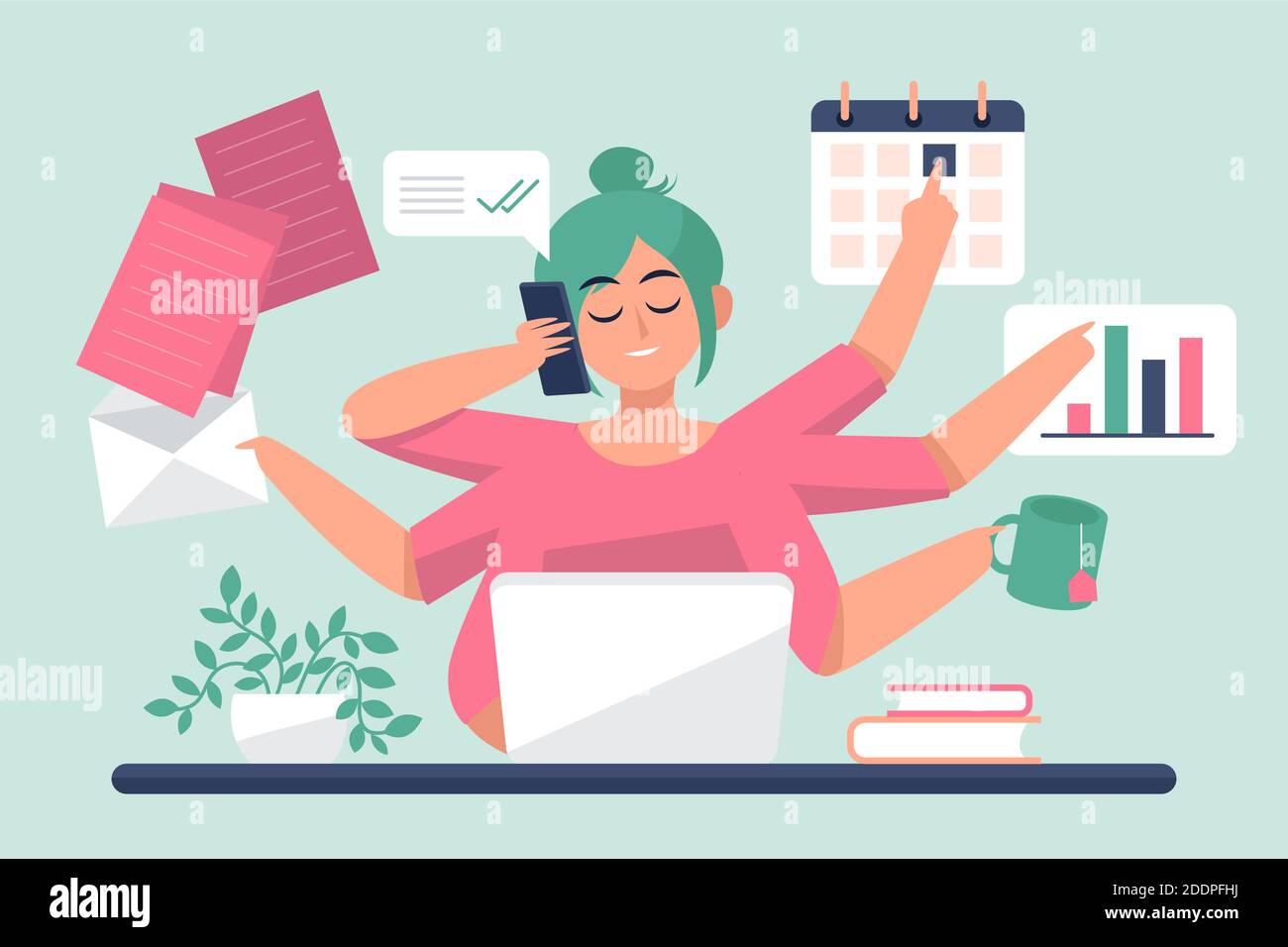 Multitasking concept illustration Vector illustration Stock Vector ... Multitasking concept illustration Vector illustration Stock Vector ...