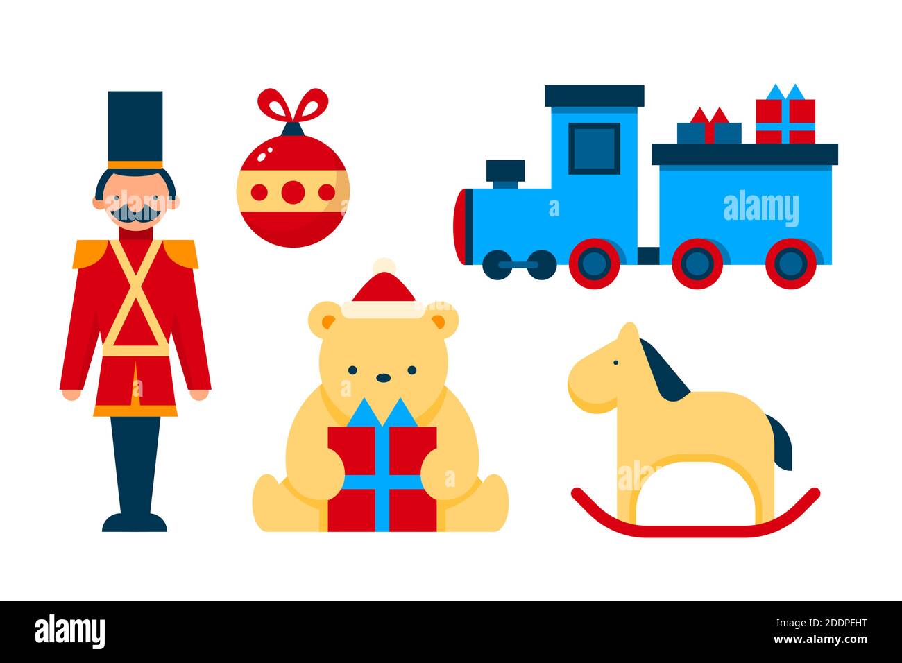 Christmas toy collection in flat design Vector illustration Stock ...