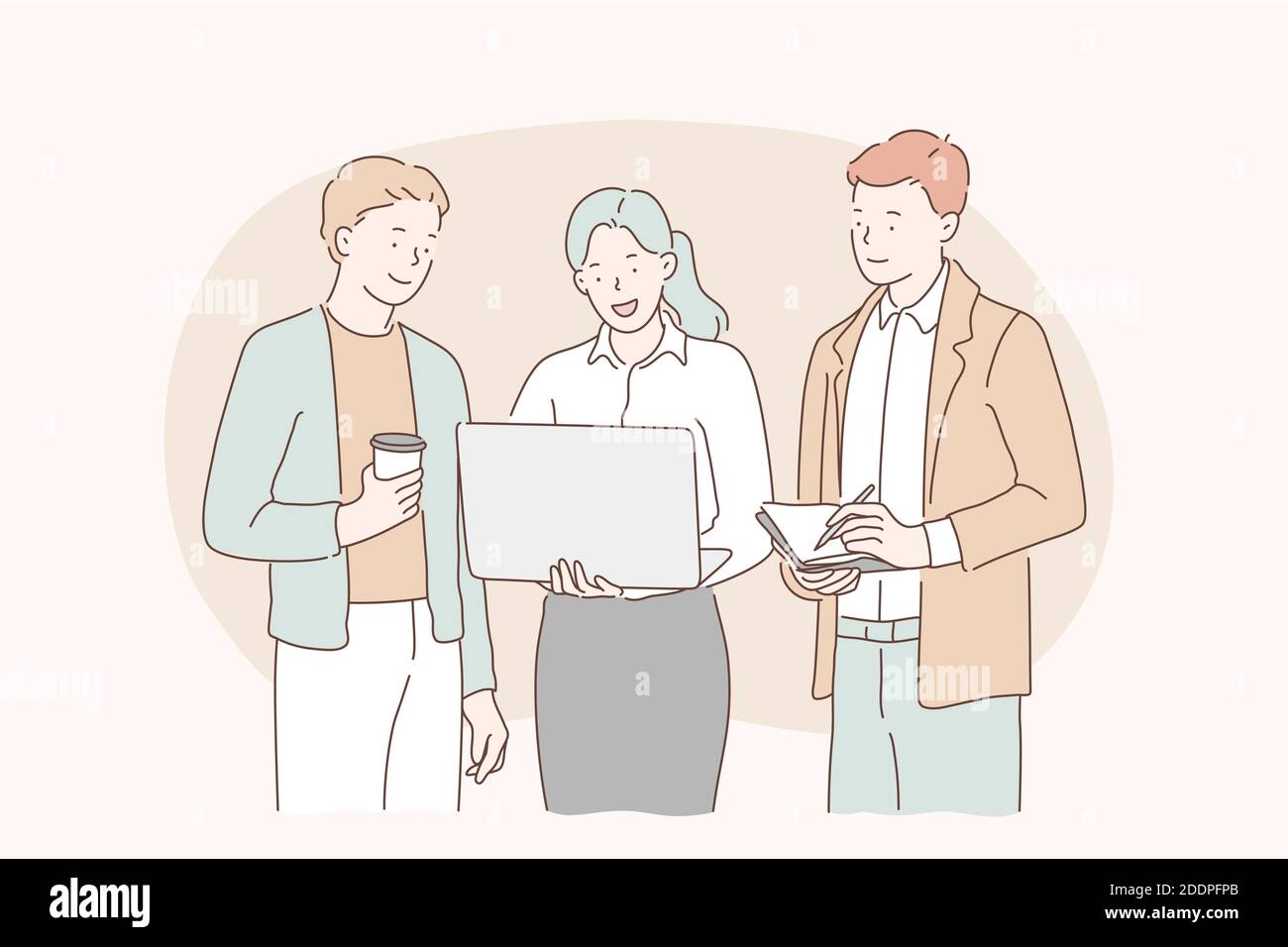 Team meeting, teamwork, team spirit concept. Happy business people ...