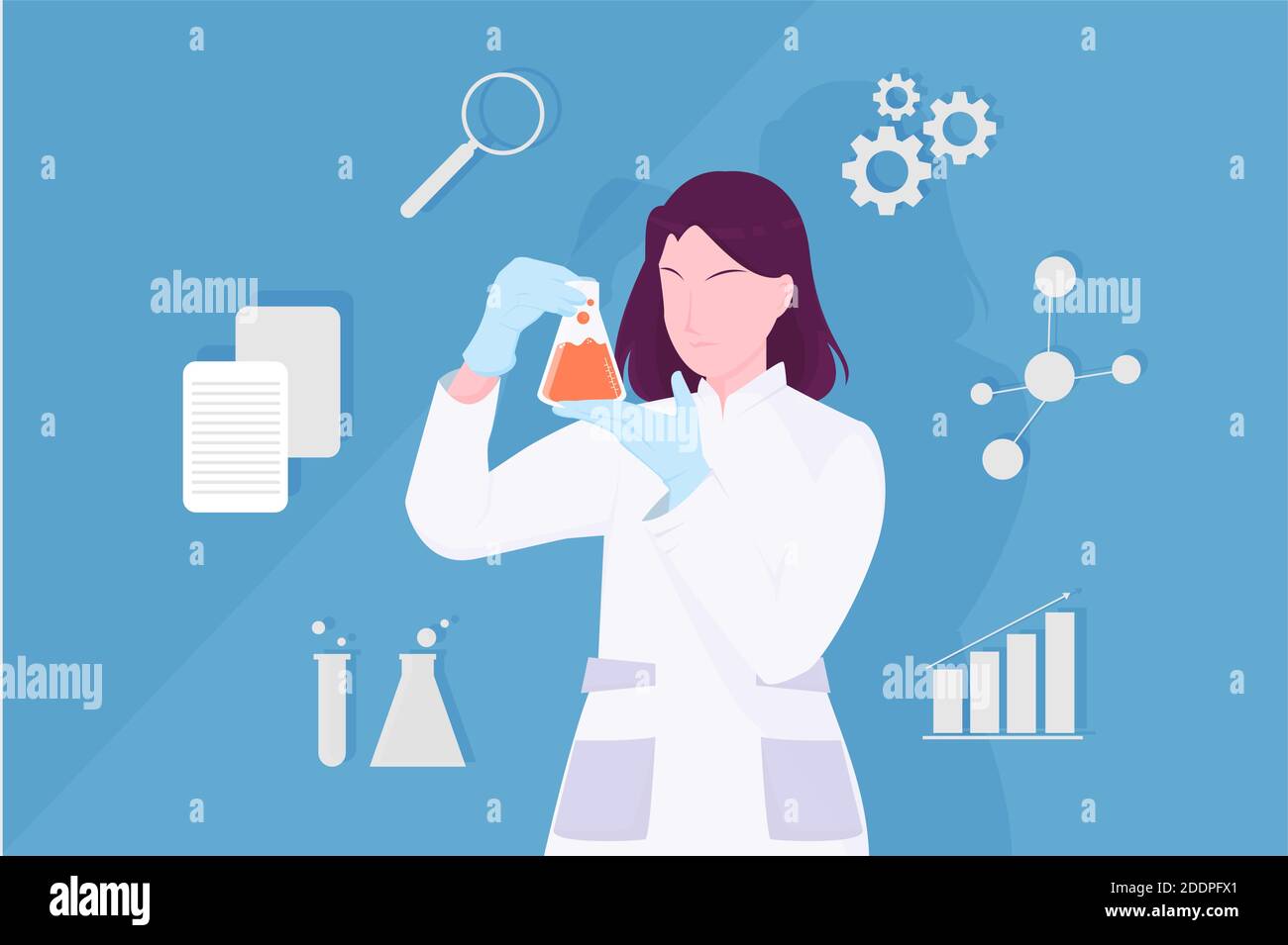 Female scientist illustration Vector illustration Stock Vector Image ...