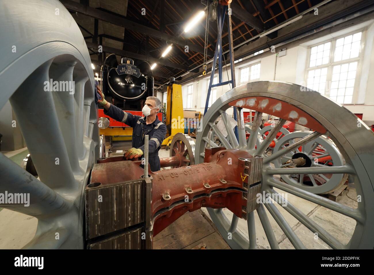 Fabricator and painter Ian Mathews, 56, works on the construction of No ...