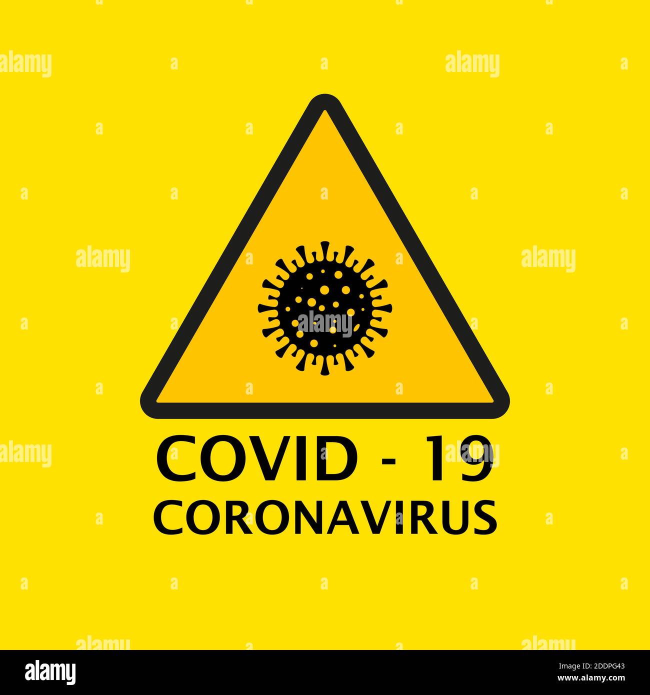 Dangerous virus icon illustration. Crown virus warning sign logo ...