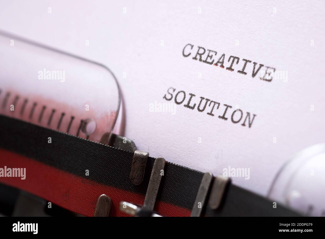 Creative solution phrase written with a typewriter Stock Photo - Alamy