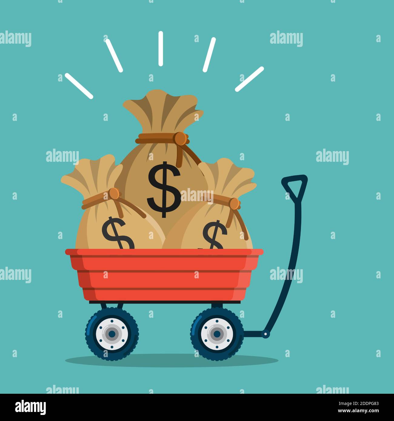 bag of money in a wheelbarrow Stock Vector Image & Art - Alamy