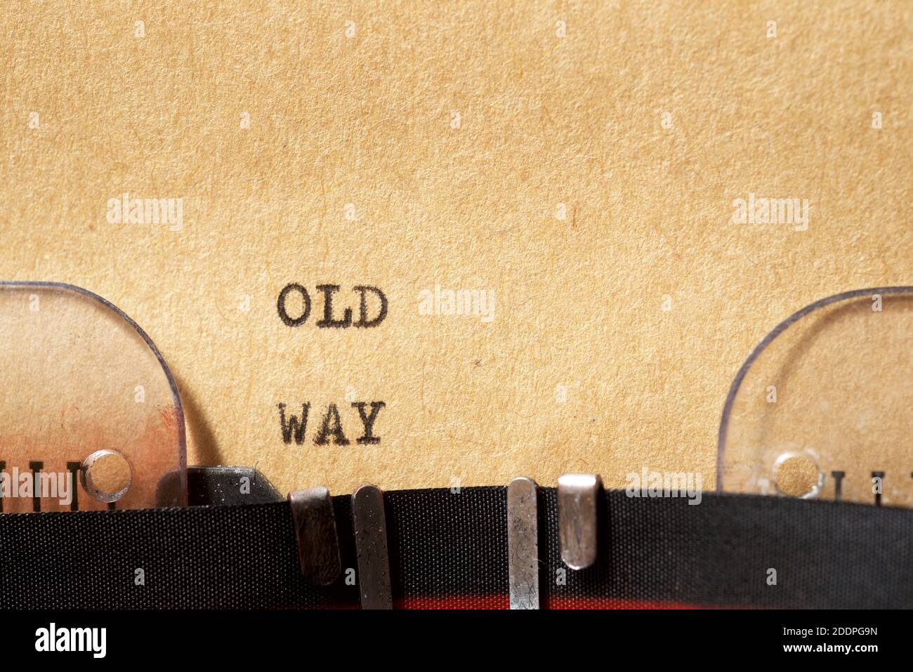 Old way phrase written with a typewriter Stock Photo - Alamy