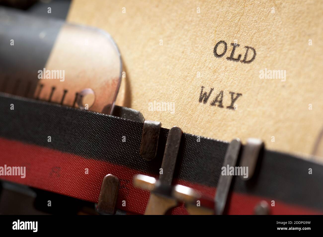 Old way phrase written with a typewriter Stock Photo - Alamy