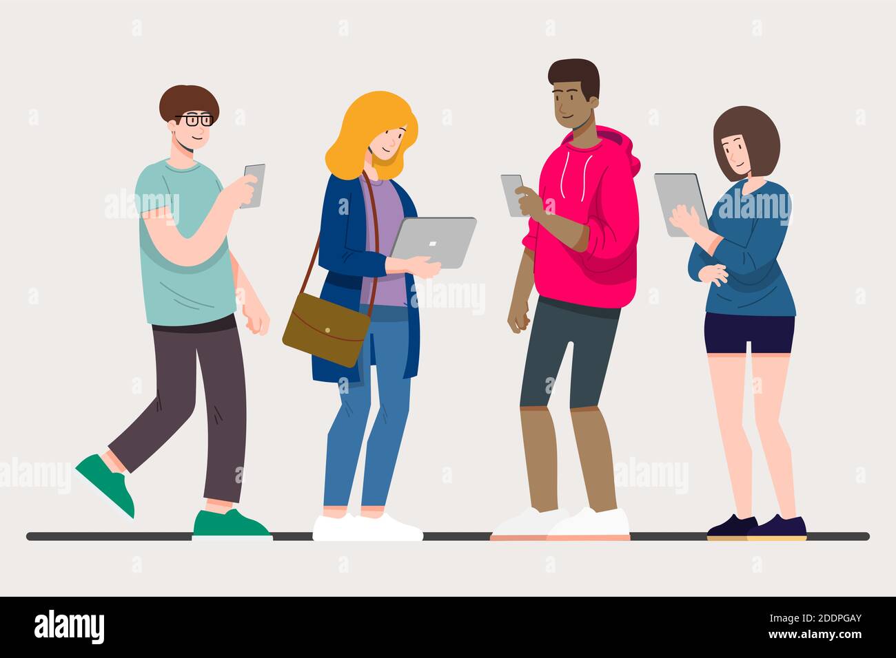 People with technology devices Vector illustration Stock Vector Image ...