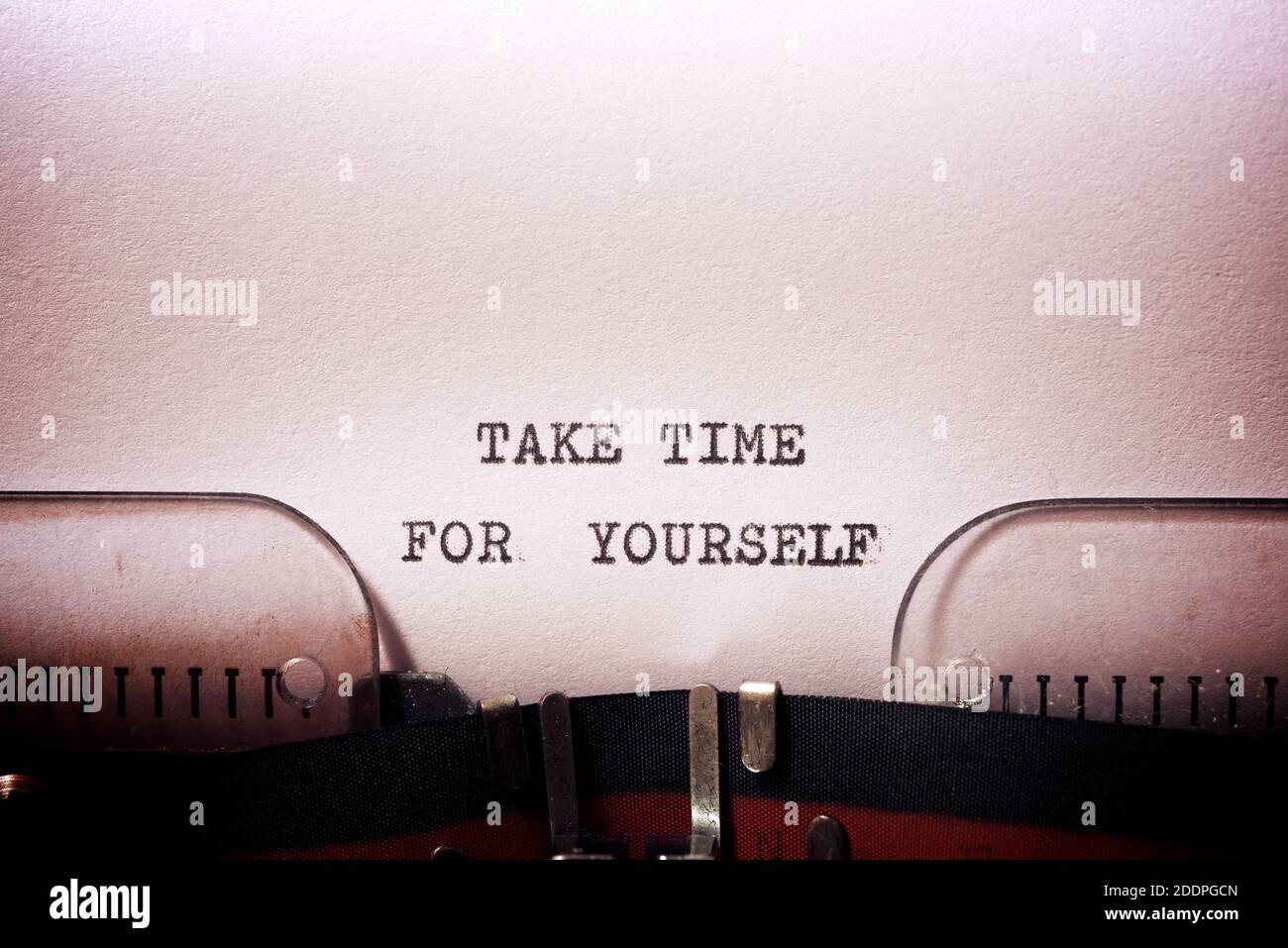 Take time for yourself phrase written with a typewriter Stock Photo - Alamy