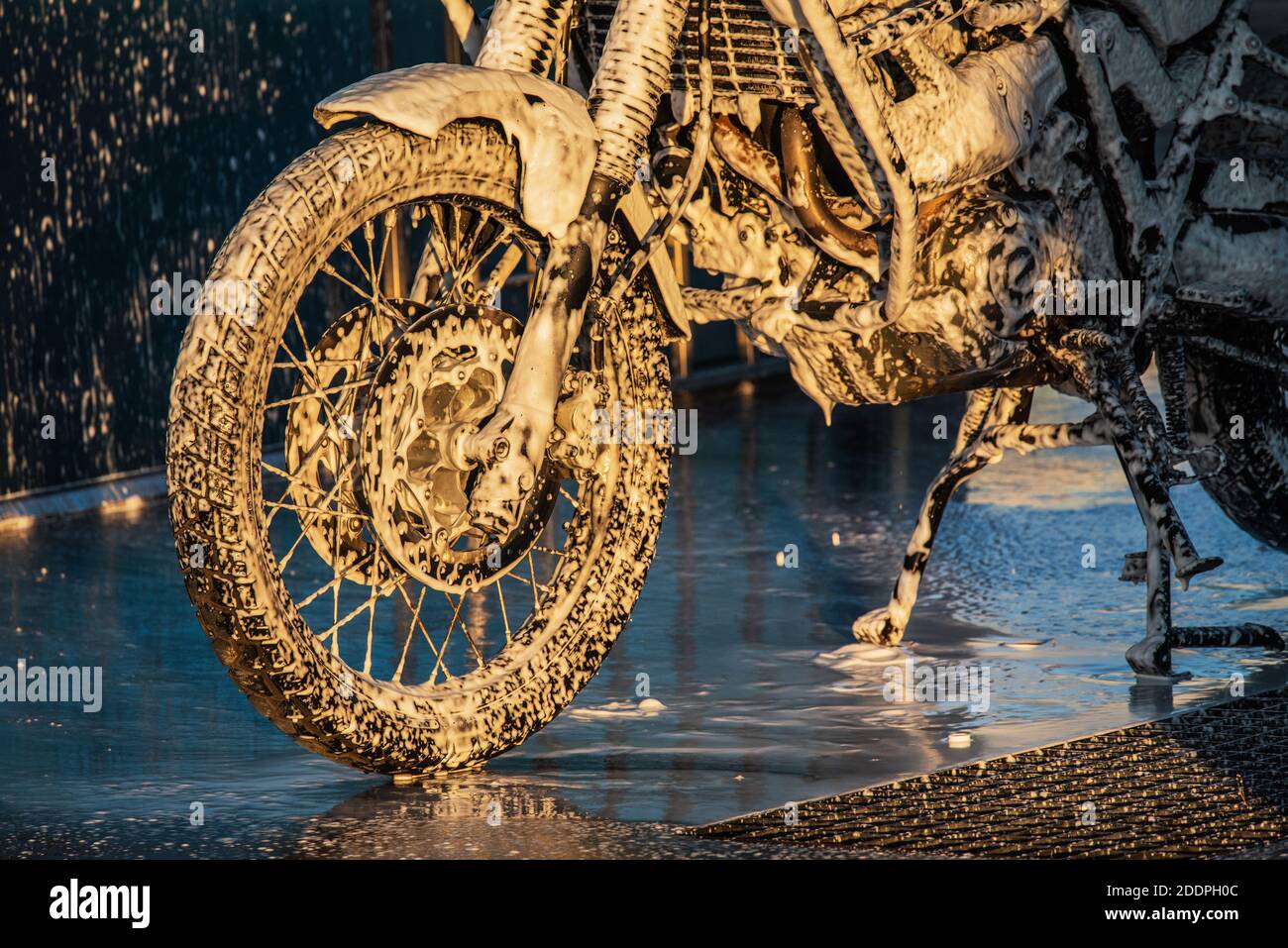 Motorbike washing series. Motorcycle wash Stock Photo - Alamy