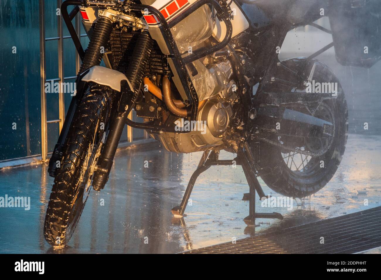Motorbike washing series. Motorcycle wash Stock Photo - Alamy